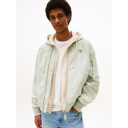 Tommy Jeans Bomberjacke &raquo;TJM COTTON BOMBER JACKET&laquo; ohne Kapuze Fliegerjacke, Freizeitjacke &Uuml;bergangsjacke Stehkragen Lightweight Misty Sage M M...
