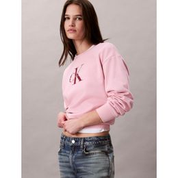 Calvin Klein Jeans Sweatshirt &raquo;LS MNLG FRNCH TRRY R&laquo;, Mit Rundhalsausschnitt Pink Nectar XS (36) XS (36) Sweatshirt von Calvin Klein Jeans Womanswear