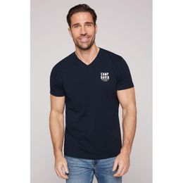CAMP DAVID Herren CAMP DAVID V-Shirt mit V-Ausschnitt, mit Logo-Print blau 3XL