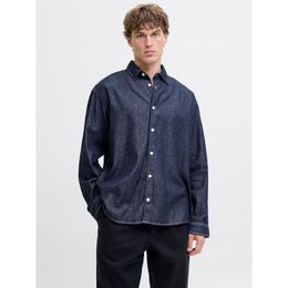 Jack & Jones JACK & JONES Langarmhemd »JORNORREBRO DENIM SHIRT LS SN« Dark Blue Denim L - N-Gr N-Gr L Cooles Jeanshemd von Jack & Jones