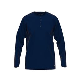 Tom Tailor Langarmshirt »Cansas« mit Knopfleiste, Rundhalsausschnitt, Langarm, basic, bequem, elastisch blau-dunkel-uni 56 (XXL) 56 (XXL) Herren...
