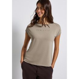 Street One T-Shirt mit Glitzerdetails morning beige 40 40 Sommerliches Shirt von Street One