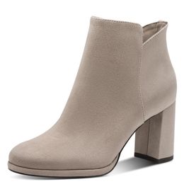 Tamaris Stiefelette, Blockabsatz, Abendschuh, Festtagsschuh in veganer Verarbeitung taupe 37 37 Elegante Stiefelette mit zweckmäßigem...