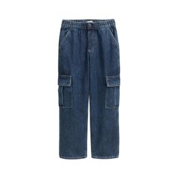 Tom Tailor Jungen Baggy Cargo Jeans, blau, Uni, Gr. 116