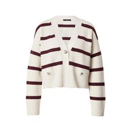 Oui Strickjacke Damen Gr&ouml;&szlig;e XXXL bordeaux / wei&szlig;