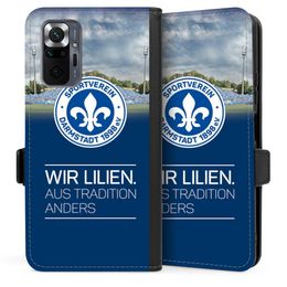 DeinDesign Xiaomi Redmi Note 10 Pro Handy Klapph&uuml;lle Handyh&uuml;lle aus Kunst Leder schwarz Flip Case Official Licensed Product Sv Darmstadt 98 Coat Of Arms Sideflip