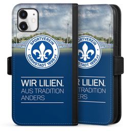 DeinDesign iPhone 11 Handy Klapph&uuml;lle Handyh&uuml;lle aus Kunst Leder schwarz Flip Case Official Licensed Product Sv Darmstadt 98 Coat Of Arms Sideflip mit Lasche