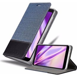 Cadorabo Book Jeans Optik Cover (Wiko Y60), Smartphone Hülle, Blau
