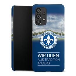 DeinDesign Galaxy A53 5G Handy Premium Case Smartphone Handyh&uuml;lle Schutzh&uuml;lle matt Official Licensed Product Sv Darmstadt 98 Coat Of Arms Premium Case
