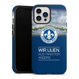 DeinDesign iPhone 13 Pro Max Handy Panzer Handyh&uuml;lle robuste Outdoor H&uuml;lle Schutzh&uuml;lle matt Official Licensed Product Sv Darmstadt 98 Coat Of Arms Tough Case