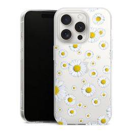 DeinDesign iPhone 15 Pro Handy Silikon Hülle Case transparent Handyhülle Motiv Ohne Hintergrund Daisy Flowers Silikon Case