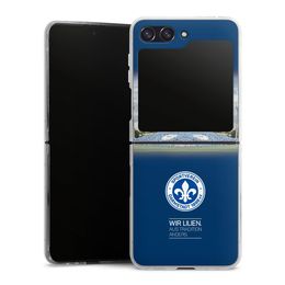 DeinDesign Galaxy Z Flip 5 Handy Hard Case Schutzh&uuml;lle transparent Smartphone Handy H&uuml;lle Official Licensed Product Sv Darmstadt 98 Coat Of Arms Hard Case