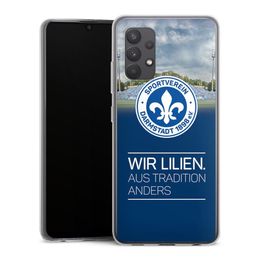 DeinDesign Galaxy A32 4G Handy Silikon H&uuml;lle Case transparent Handyh&uuml;lle Official Licensed Product Sv Darmstadt 98 Coat Of Arms Silikon Case