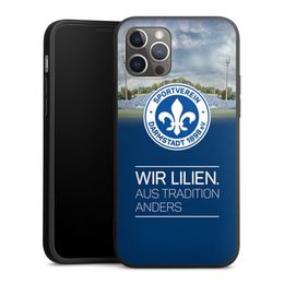 DeinDesign iPhone 12 Pro Handy Premium Silikon H&uuml;lle Handyh&uuml;lle schwarz Case Official Licensed Product Sv Darmstadt 98 Coat Of Arms Silikon Premium Case