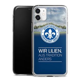 DeinDesign iPhone 11 Handy Slim Case Silikon Handyh&uuml;lle transparent H&uuml;lle extra d&uuml;nn Official Licensed Product Sv Darmstadt 98 Coat Of Arms Silikon Slim Case