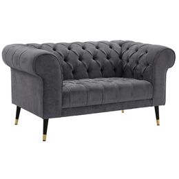 Chesterfield-Sofa Home Affaire "Tinnum", grau, B:150cm H:77cm T:87cm, Luxus-Microfaser Vintageoptik (66% PU, 27% Polyester, 7% Baumwolle);Struktur weich( 97% Polyester, 3% Polyacryl), Sofas