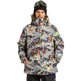 Snowboardjacke DC Shoes "Basis Print 10K", Herren, Gr. S, schwarz (outer world schwarz), 100% Polyester, Jacken