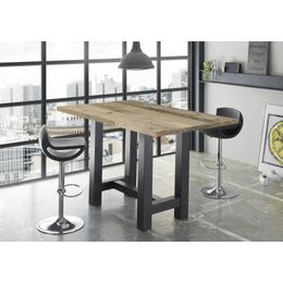 Mäusbacher Bartisch MÄUSBACHER, schwarz (schwarzstahl, drift wood, schwarzstahl), B:140cm H:105cm T:70cm, Tische, Bartisch, Gestell in U-Form (Breite 120, 140 oder 160 cm)