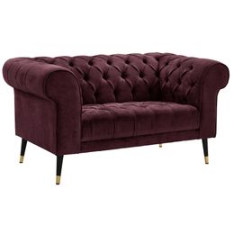 Chesterfield-Sofa Home Affaire "Tinnum", rot, B:150cm H:77cm T:87cm, Luxus-Microfaser Vintageoptik (66% PU, 27% Polyester, 7% Baumwolle);Struktur weich( 97% Polyester, 3% Polyacryl), Sofas