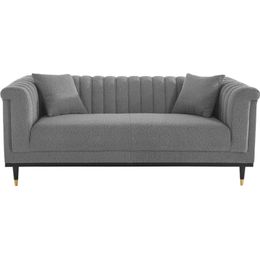 2-Sitzer Home Affaire "Chamby New", grau, B:180cm H:71,5cm T:85cm, Boucl&eacute; (100% Polyester), Sofas, im Boucl&eacute;-Strukturbezug mit Steppung im Lehnenbereich