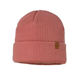 Beanie MaxiMo, Jungen, Gr. 55, rot (ash rose), Fleece, Baumwolle, unifarben, Mützen, aus Baumwolle, wärmend, gefüttert, unifarben