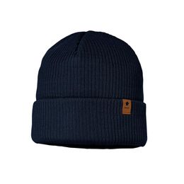 Beanie MaxiMo, Jungen, Gr. 51, blau (navy), Fleece, Baumwolle, unifarben, Mützen, aus Baumwolle, wärmend, gefüttert, unifarben