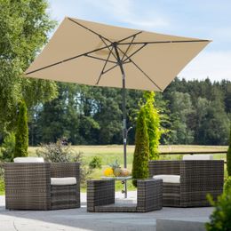 Rechteckschirm Schneider Schirme "Tunis", beige (natur), Obermaterial: 100% Polyester, Standschirme, abknickbar, ohne Schirmständer