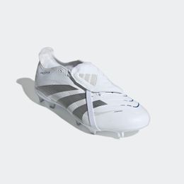 Fußballschuh adidas Performance "PREDATOR LEAGUE FOLD-OVER TONGUE FG/MG", Gr. 44, silber (cloud weiß, silber metallic, bright royal), Synthetik, Schuhe, für Rasenplätze