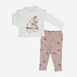 Little 2-teiliges rosa-weißes Set aus Oberteil und Leggings