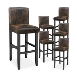 TecTake&reg; Barhocker, gepolstert mit R&uuml;ckenlehne, Stuhlbeine aus Massivholz, Sitzh&ouml;he 76 cm