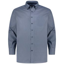 Casamoda Große Größen CASA MODA Businesshemd mit floralem Muster Farbe blau Größe: 46