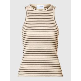 Selected Top 'ANNA' Damen Gr&ouml;&szlig;e XS beige / schwarz
