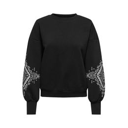 Only Sweatshirt 'ONLCally' Damen Gr&ouml;&szlig;e L schwarz / wei&szlig;