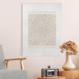 Bilderwelten Leinwandbild Blumen Tropisch Kunstdruck beige - William Morris - Willow Pattern Beige - Pflanzen XXL Wohnzimmer Schlafzimmer