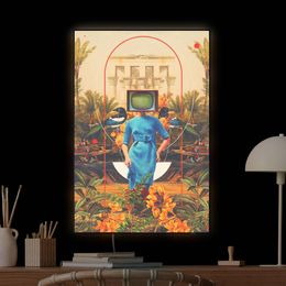 Bilderwelten LED-Wechselbild Retro Dschungel Fernseher