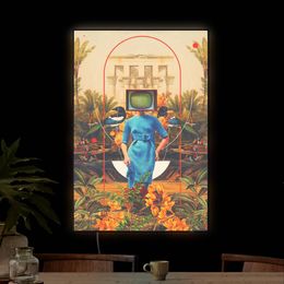 LED-Wechselbild Retro Dschungel Fernseher