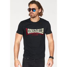 Lonsdale Herren T-Shirt "TWO TONE", schwarz, Gr. M, unifarben, Single Jersey, Obermaterial: 100% Baumwolle, Shirts