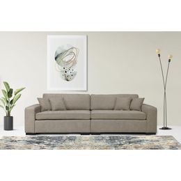 2-Sitzer Home Affaire "Skara", beige (dunkelbeige), B:220cm H:86cm T:100cm, 100% Polyester, Sofas, Lounge-Sofa mit Federkernpolsterung, in vielen Bezugsvarianten
