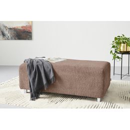 Polsterhocker Home Affaire "Gy&ouml;r", grau (taupe), B:122cm H:48cm T:68cm, 100% Polyester, Hocker, Polsterhocker, democratichome Edition, passend zum Ecksofa 'Gy&ouml;r'