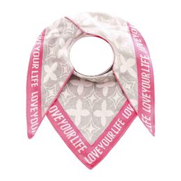 Dreieckstuch Zwillingsherz ""Classy-ZH"", Damen, rosa (grau pink), Strick, Obermaterial: 50% Baumwolle, 50% Polyacryl, gemustert, mehrfarbig, Modetücher, Feinstrick, klassisches Muster, positiv Botschaft, wärmend