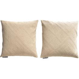 Pereira da Cunha Kissenh&uuml;lle 2er-Set, taupe, Gr&ouml;&szlig;e 40x40 cm