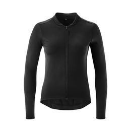 Radtrikot Gonso "SITIVO Jersey Longsleeve W", Damen, Gr. 38, schwarz, 80% Polyester, 15% Elasthan, 5% Polyamid, Rundhals, Trikots, Damen Fahrradtrikot langarm, Full-Zip Trikot, Tight Fit