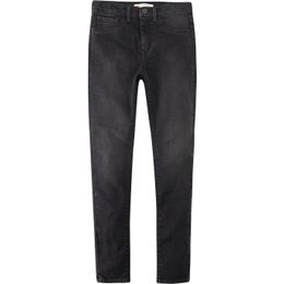 Stretch-Jeans LEVI'S KIDS "720™ HIGH RISE SUPER SKINNY", Mädchen, Gr. 5/110, N-Gr, schwarz (aj (schwarz)), Denim/Jeans, Obermaterial: 80% Baumwolle, 19% Polyester, 1% Elasthan, skinny fit lang, Jeans, for GIRLS