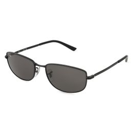 Ray-Ban 0RB3732 | Unisex-Sonnenbrille | Fassung: Vollrand, Quadratisch, Metall, Schwarz | Glasfarbe: Grau