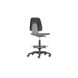 bimos Arbeitsstuhl Labsit 4, K-Leder anthrazit Sitzhöhe 560-810 mm (9125-MG01-3285)