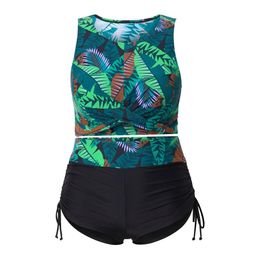 Ulla Popken Bikini Damen Gr&ouml;&szlig;e 8XL gr&uuml;n / smaragd / lila / schwarz