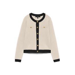 V&eacute;ro Moda Vero Moda Strickjacke 'VMOLI' Damen Gr&ouml;&szlig;e XS creme / schwarz