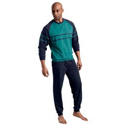 Le Jogger Long Pajamas male size L marine blue / Petrol