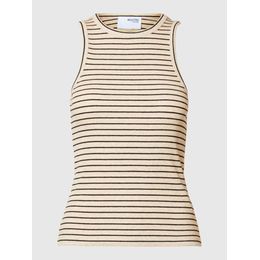 Selected Top 'ANNA' Damen Gr&ouml;&szlig;e XS beige / schwarz