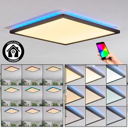 hofstein Zuren Deckenpanel LED Schwarz, 1-flammig, Farbwechsler